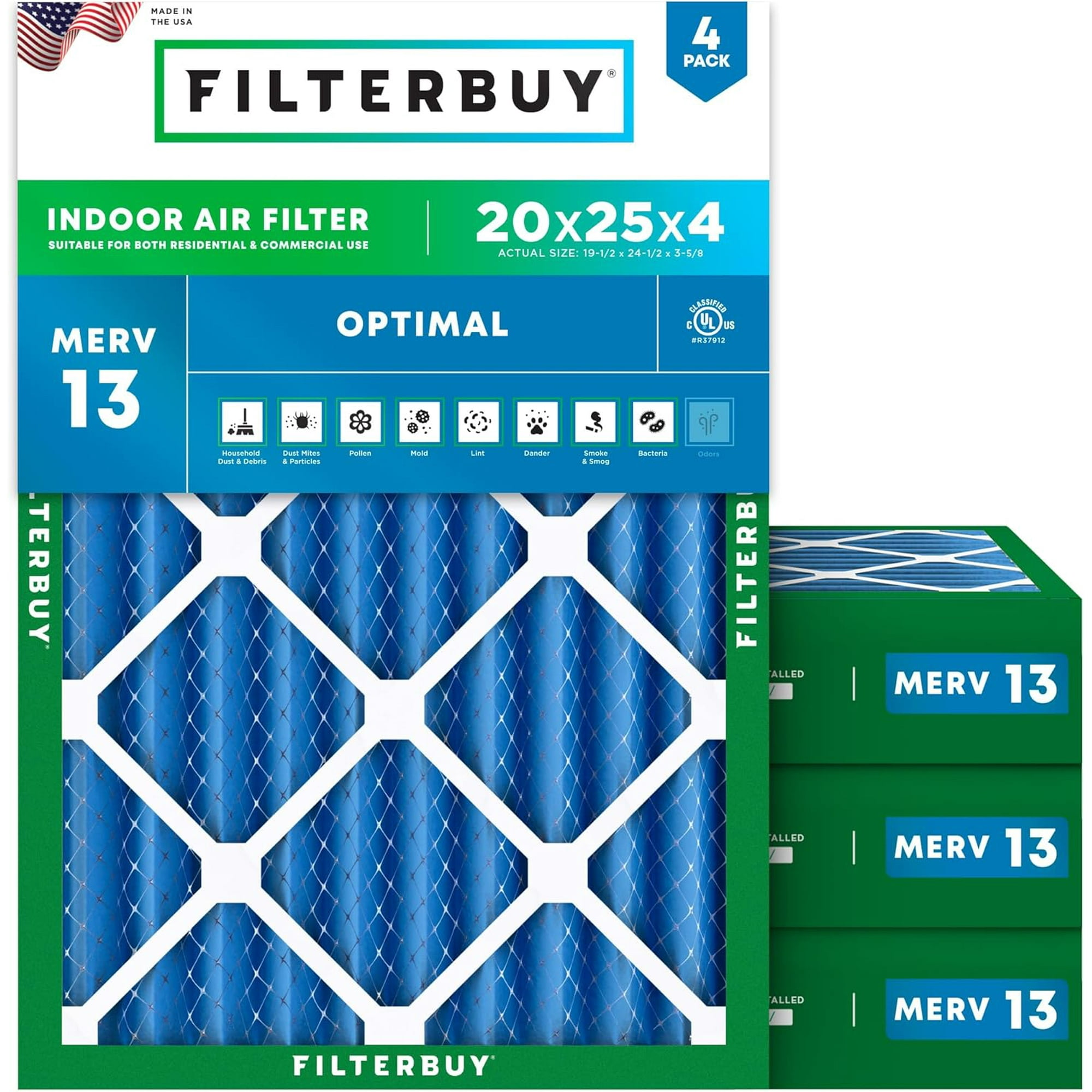 Click here for Filterbuy 20x25x4 Merv 13 (Mpr 1900) Health Defens... prices