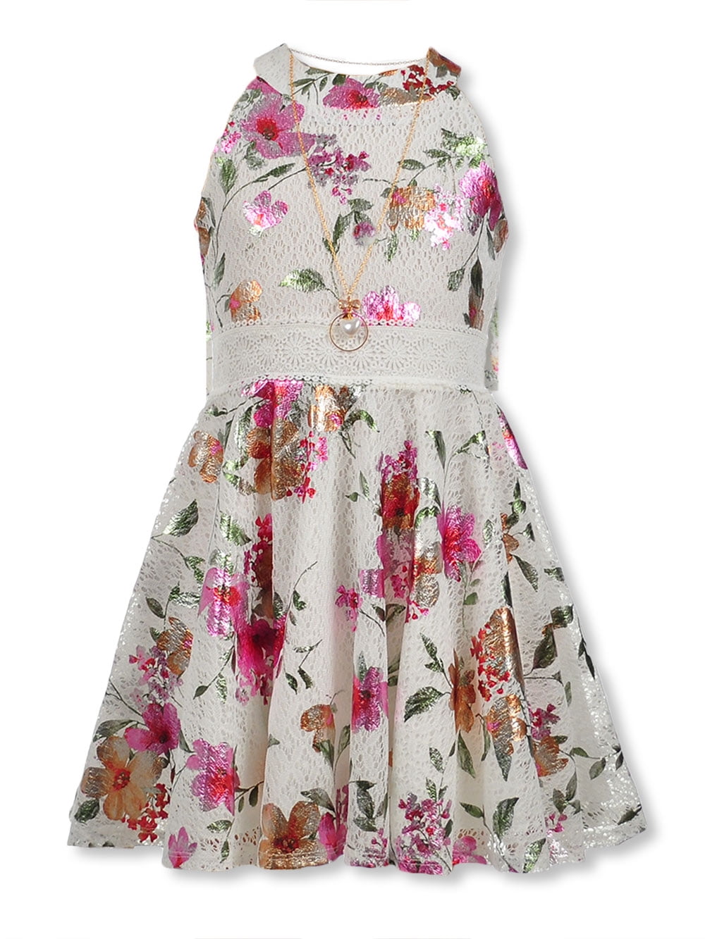 Beautees - Beautees Girls' Floral Lace Skater Dress (Big Girls ... Beautees - Beautees Girls' Floral Lace Skater Dress (Big Girls ...