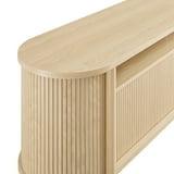 Media TV Stand Console Table, Brown Oak, Wood, Living Room Lounge Cafe ...