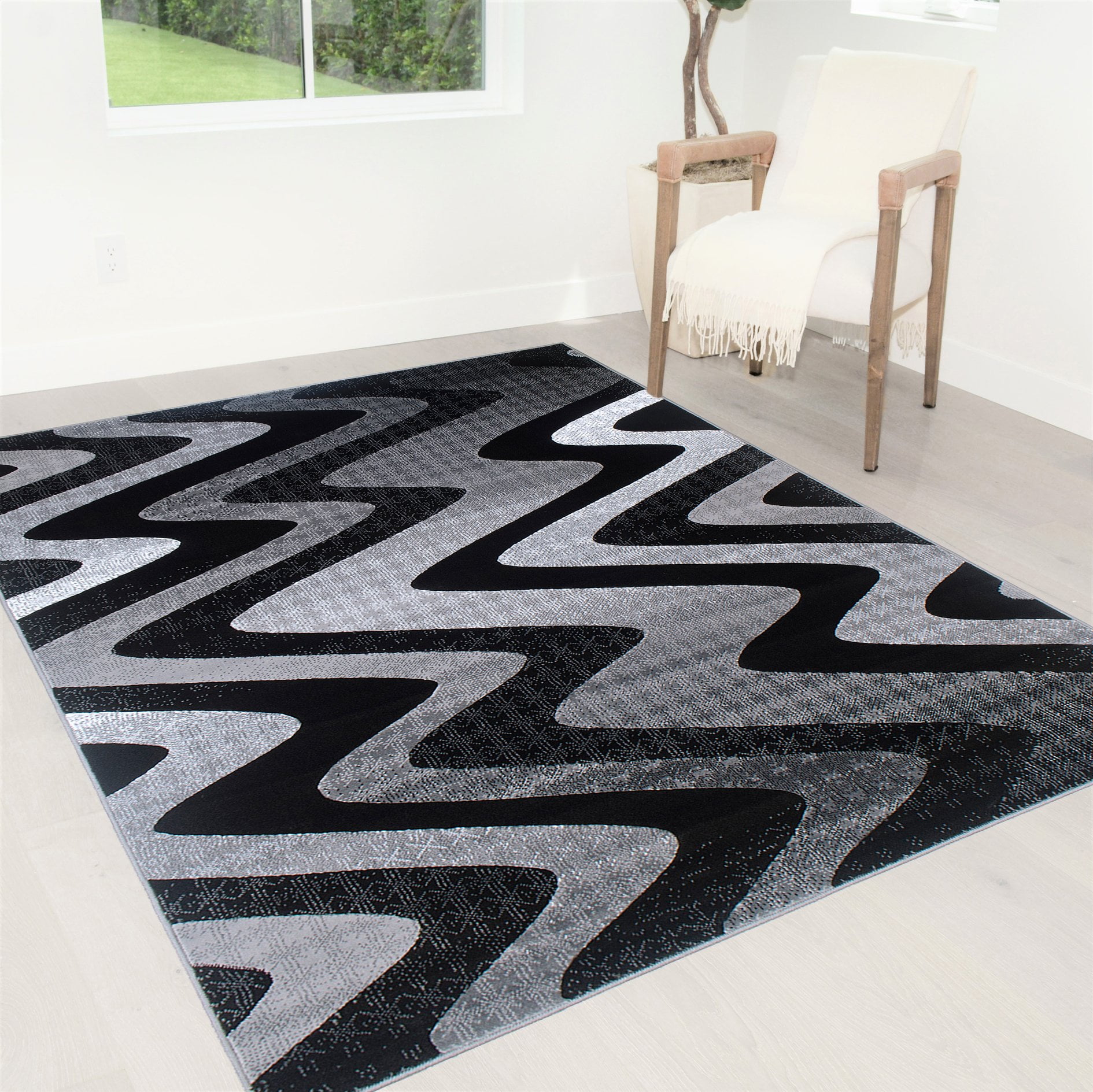 Handcraft Rugs Gray / Silver / Black / Abstract Area Rug Modern ...