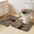Brown Elk Bathroom Rugs Set Farmhouse Animals Wood Grain Background ...