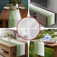 Burlap Table Runner 70 Inches Long, Sage Green Fluid Waves Non-Slip ...