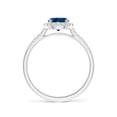 ANGARA Natural London Blue Topaz Halo Ring with Diamond Accents in 14K ...
