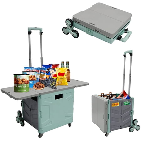 Foldable Utility Cart - 4 Wheeled Rolling Crate Universal Rolling Cart ...
