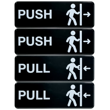 Fun Horizontal Push Pull Door Sign (Brushed Gold) - Large - Walmart.com