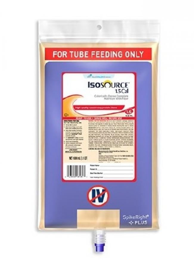 Isosource 1.5 Cal Tube Feeding Formula, Unflavored, 1,000 mL Bag, 6 ...