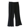 ATOYSOY Kids Girls Ribbed Knit Split Hem Pants Elastic Waist Black ...