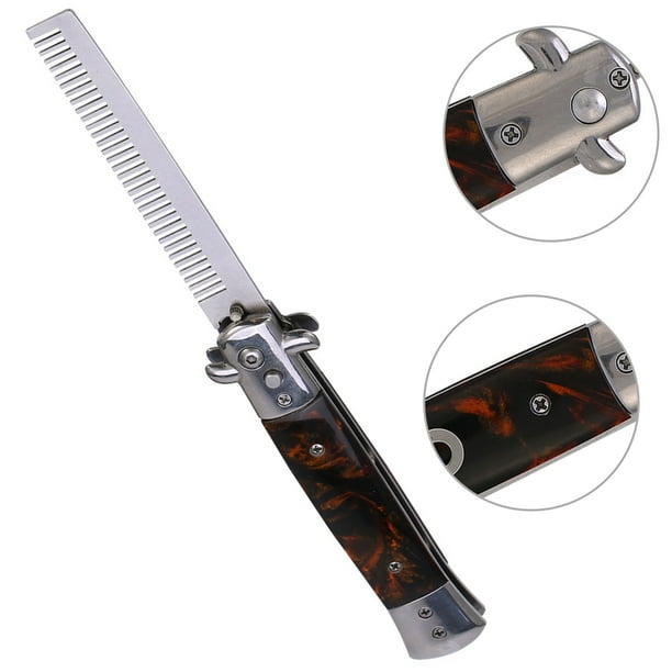 Switch Blade Comb, Man's Spring Pocket Oil Hair Comb Folding Knife Comb ...
