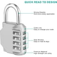 Combination Lock Outdoor, 4 Digit Re-settable Padlock for Gym, School ...