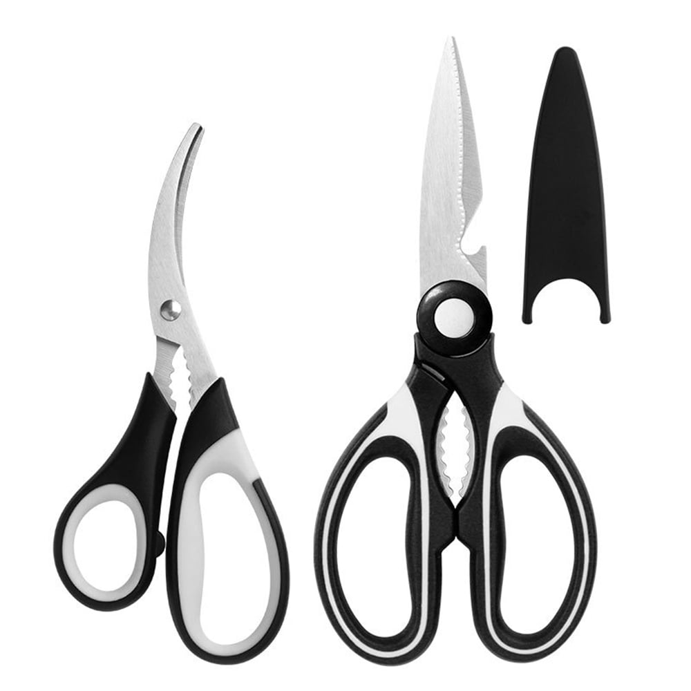 2 Pack Stainless Steel Kitchen Scissors, Powerful Chicken Bone Scissors ...