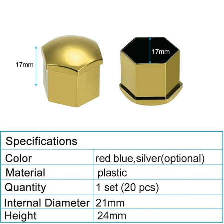 Amdohai 20pcs Universal 17mm Wheel Nut Covers Lug Nut Caps Screw ...