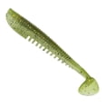 4Pcs Soft Fishing Lures 5.1in Ribbed Body with T-Tail, Two-Tone Glitter ...