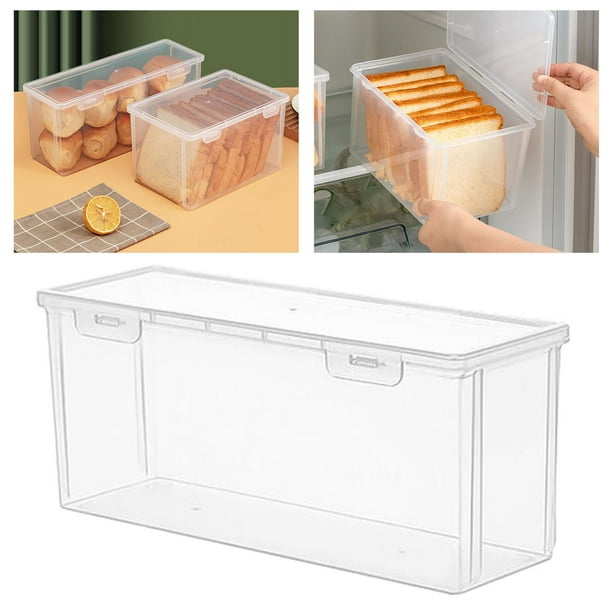 Bread Box Bagel Storage Bin Transparent for Kitchen Countertop 30x10 ...