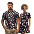 Aplkyhs Matching Couple Sport Shirts White Polka Dot Fit Plain Matching ...