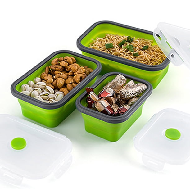 Labymos Silicone Lunch Boxes Set Collapsible Food Storage Containers ...