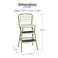 COSCO Stylaire Steel Retro Chair Step Stool with Flip-Up Vinyl Seat ...