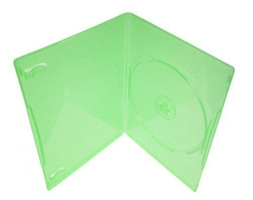 CheckOutStore 50 SLIM Clear Green Color Single DVD Cases 7MM - Walmart.com