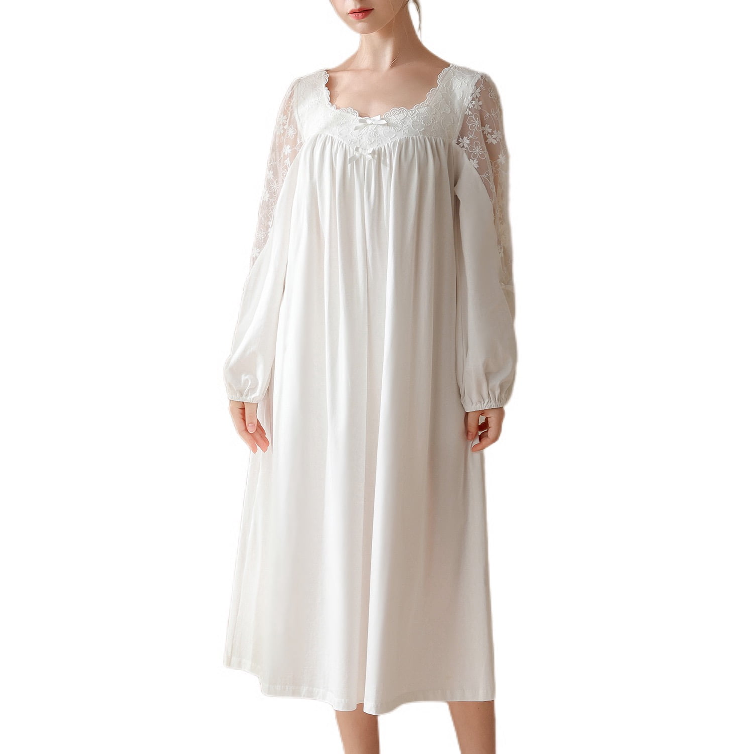 Homgro Women's Long Sleeve Pajamas Victorian Nightgown Cute Vintage ...