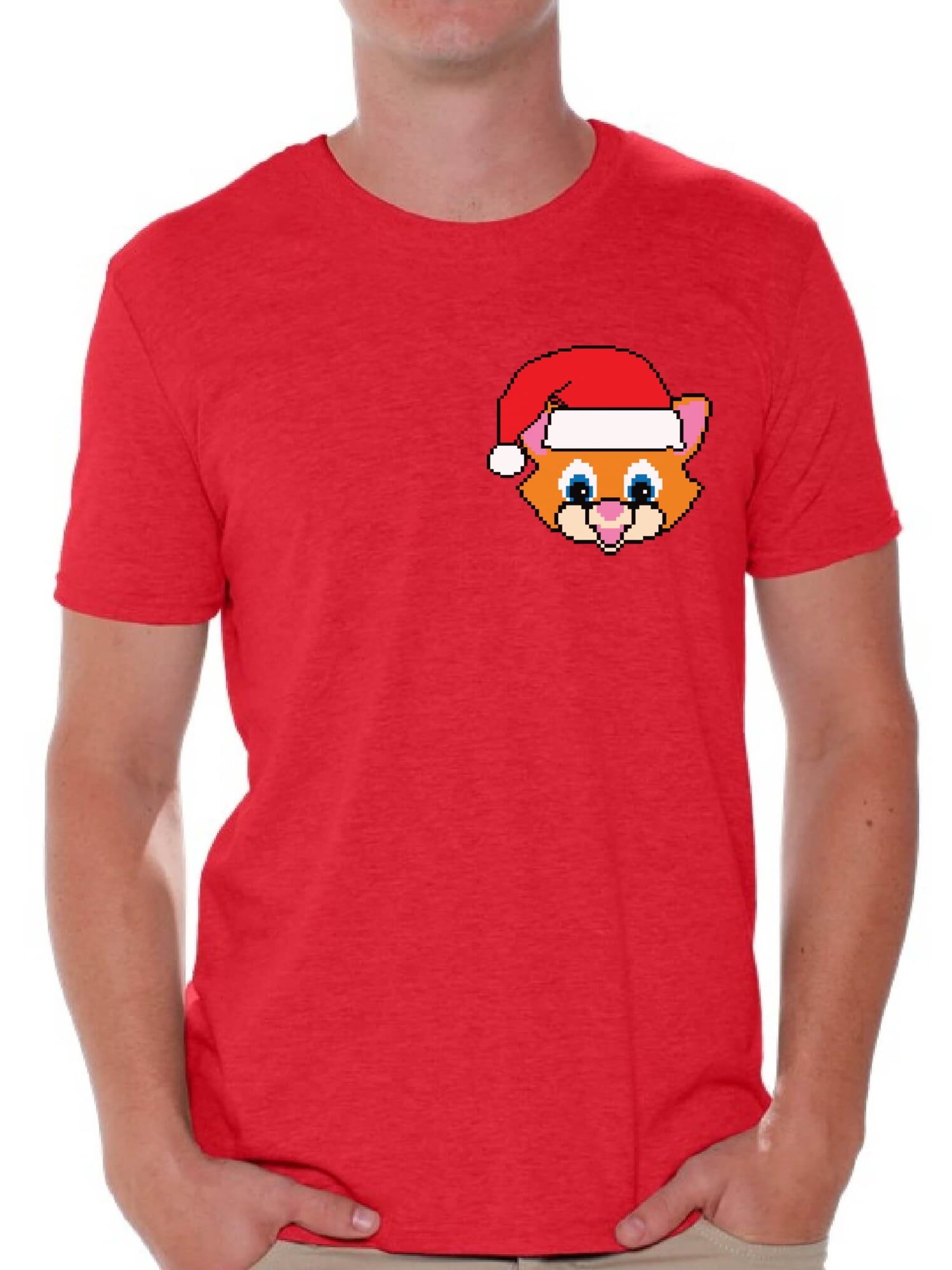 Awkward Styles Christmas Cat Santa Pocket Tshirt For Men Santa Cat Ugly awkward-styles-christmas-cat-santa-pocket-tshirt-for-men-santa-cat-ugly