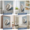 Beach Shell Blue Gradient Shower Curtain Set, Waterproof Shower ...