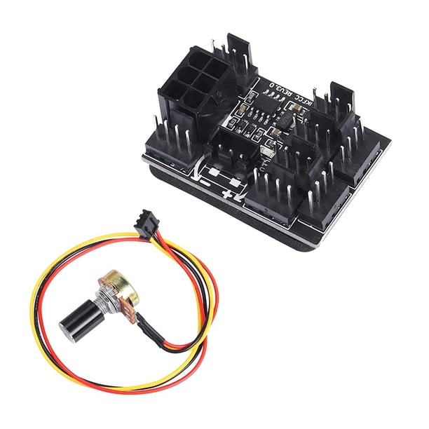 3 Pin 4 Pin Fan Adapter PWM PC Chassis Cooling Fan Hub Governor 8 Way ...