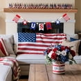 4th of July Wood Bead Garland, Patriotic Red White Blue USA Flag Banner ...