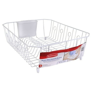 Rubbermaid Brass Wire Large White Dish Drainer - Walmart.com