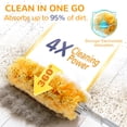 6 ft Heavy Duty Extendable Duster Handle with 50 Refills, 360° Multi ...