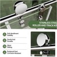 JERFIT 76" Frameless Sliding Shower Door 44-48" Adjustable Width ...