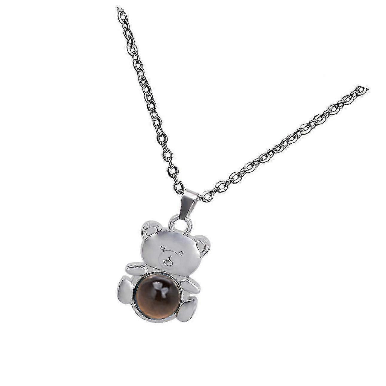 Collar con colgante de emoción en forma de oso que cambia de color ...