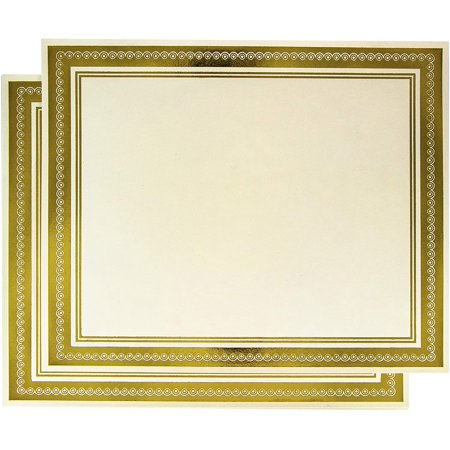50 Award Certificates, Gold Foil Border Certificate Paper Printable 8.5 ...