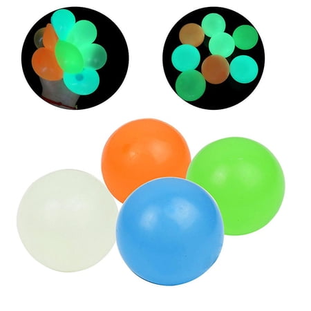 Luminous Balls High Bounce Glowing Stress Ball Sticky Wall Anxiety Toy ...