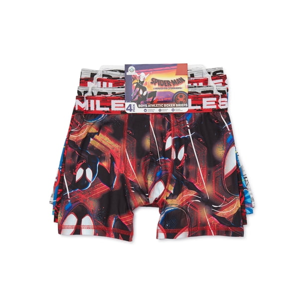 Spider-Man Boys’ Spider-Verse Print Boxer Briefs, 4-Pack, Sizes XS-XL ...