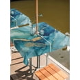 54x54 Square Tablecloth, Turquoise Marble Outdoor Tablecloth with ...