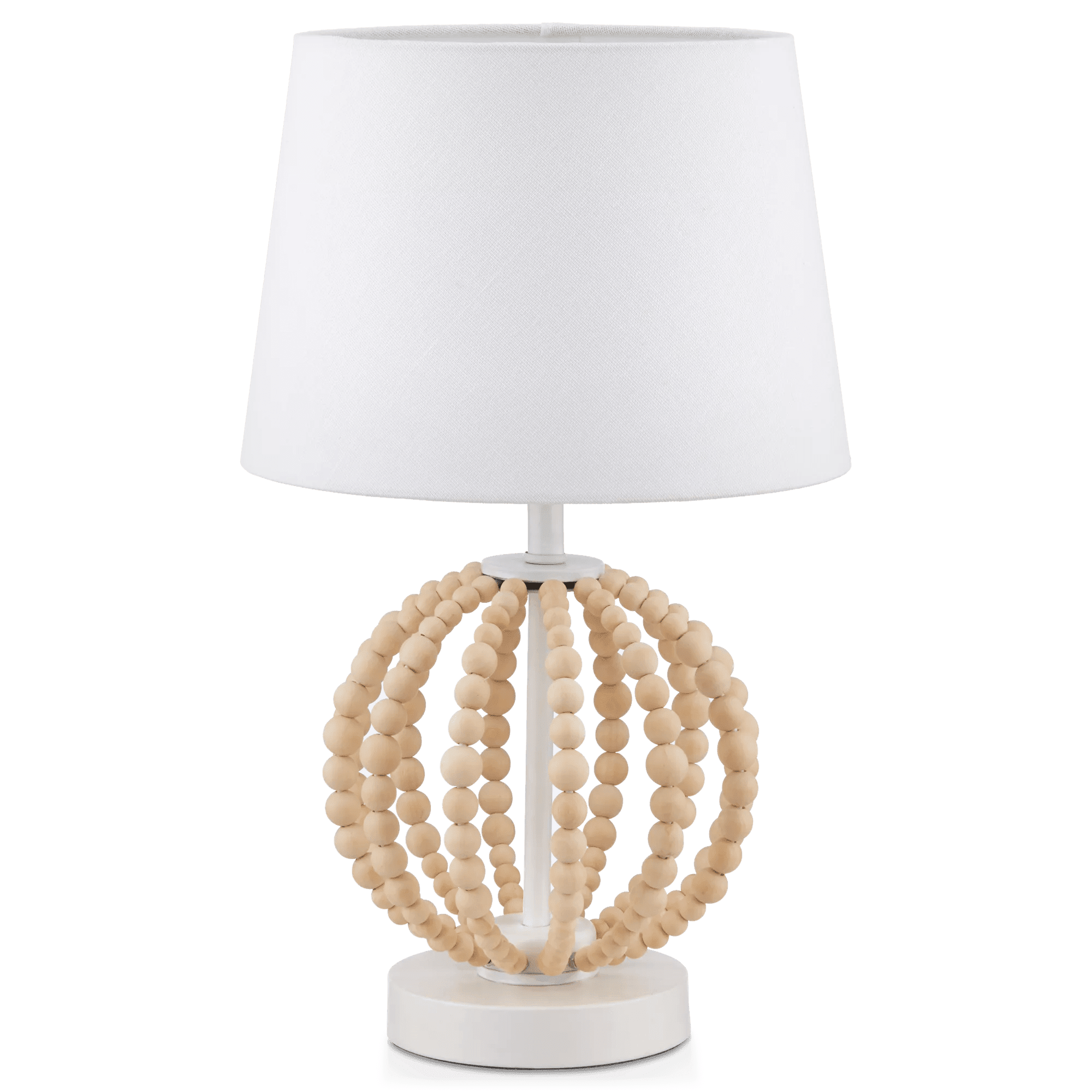 Click here for Bouclair White & Natural Wooden Bead Base Table La... prices