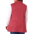 Unique Bargains Women's Plus Size Vests Long Sleeveless Casual Lapel ...