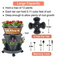 Stackable Planter with Wheels and Tools, Indoor Outdoor Pots - 3 Tier ...