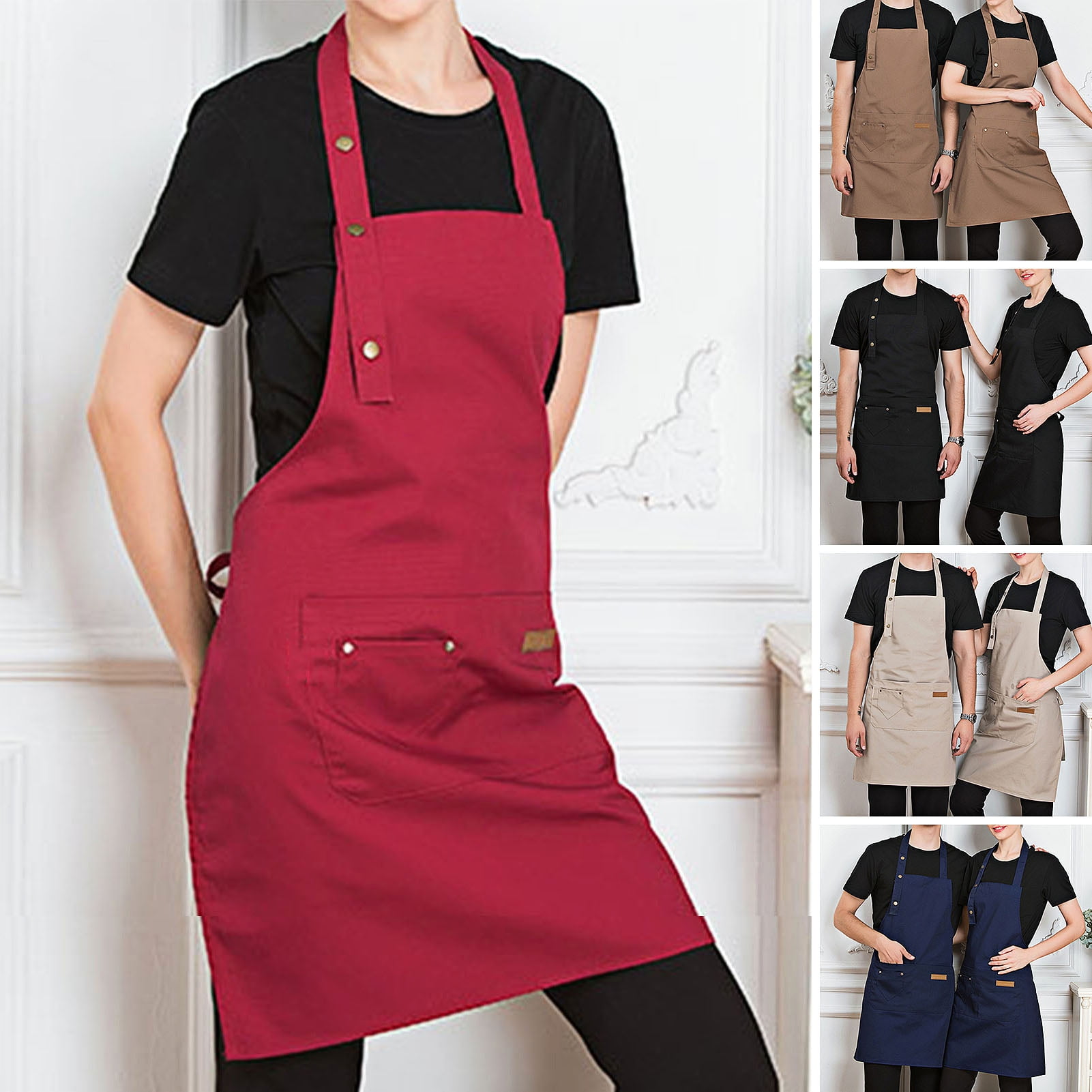 Aprons for Women Men BBQ Chef Cooking Artist Water Drop Resistant ...