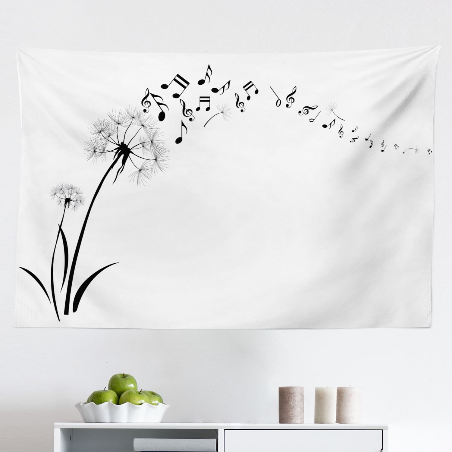 Music Tapestry, Music Piano Keys Curvy Fingerboard Summertime ...