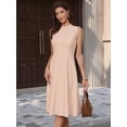 DARING DIVA Women's 2026 Mock Neck Sleeveless A Line Work Business Midi ...