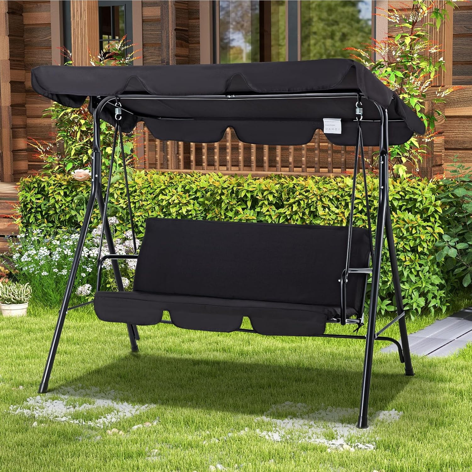 Click here for Yodolla Stainless Steel Porch Swing - Black prices
