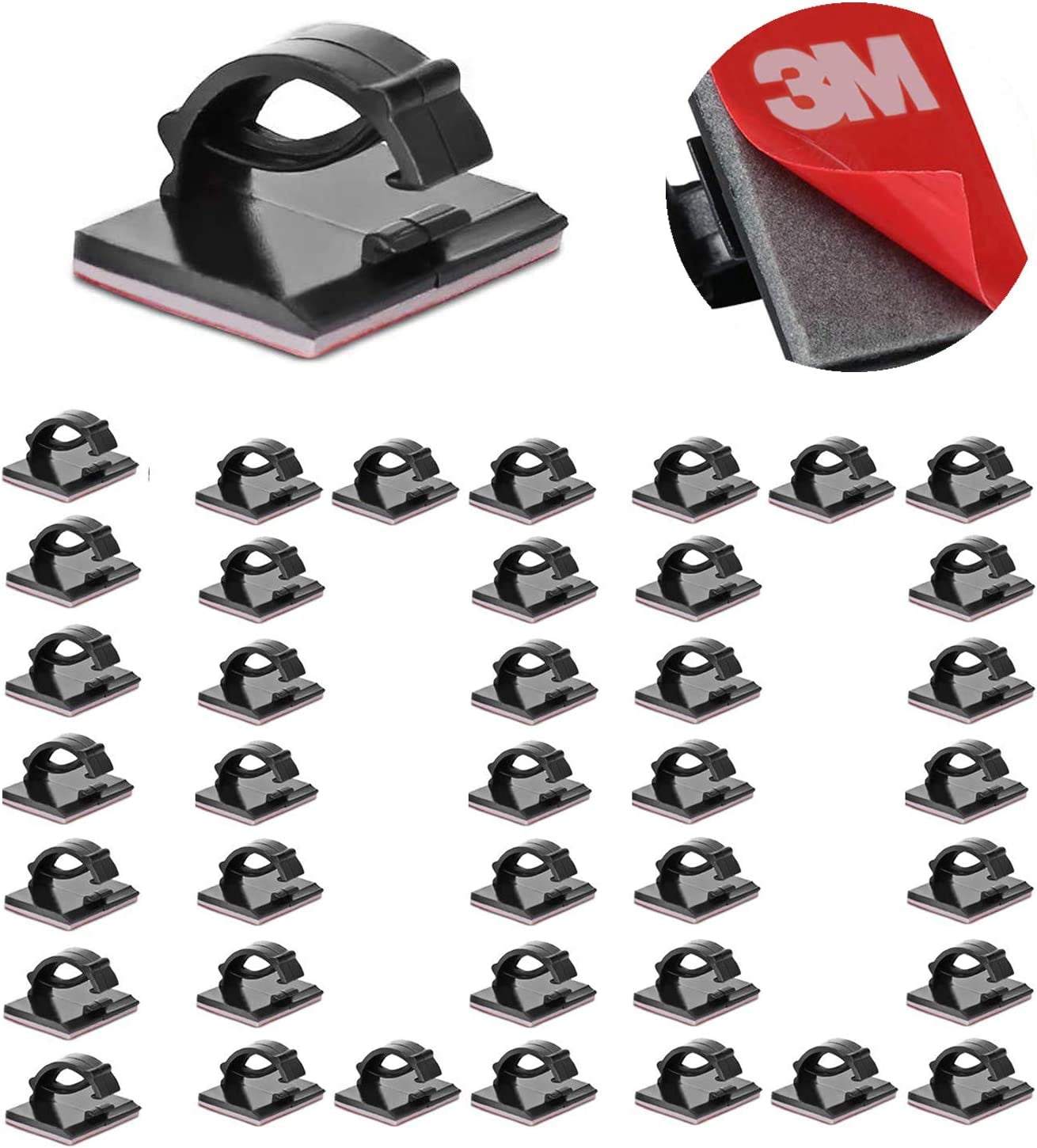 Self Adhesive Cable Clips Management Strong Wire Holders Cord Organizer ...