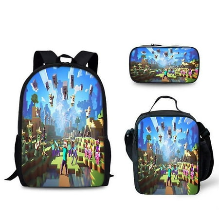 Minecraft School Bag Anime Notebook Laptop Backpack School Bag ...