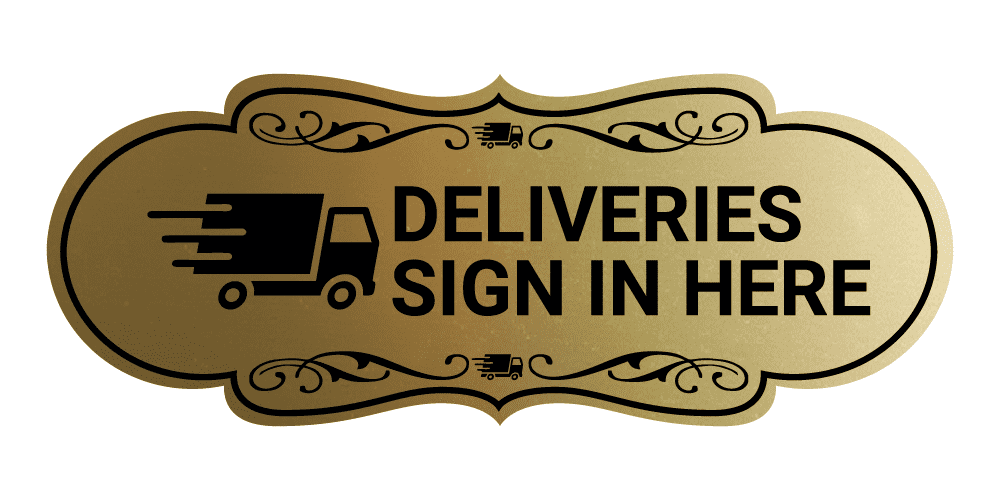 Designer Deliveries Sign In Here Sign (Brushed Gold) - Medium - Walmart.com