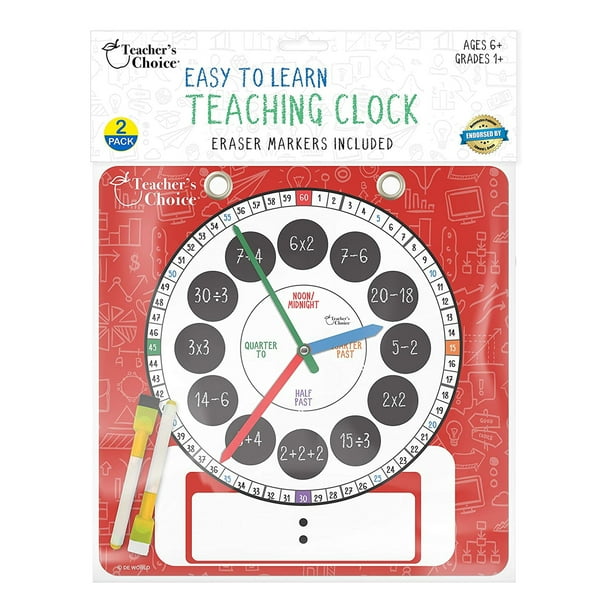 Teacher's Choice Writable Dry Erase Math Teaching Clock ( Red ... Teacher's Choice Writable Dry Erase Math Teaching Clock ( Red ...