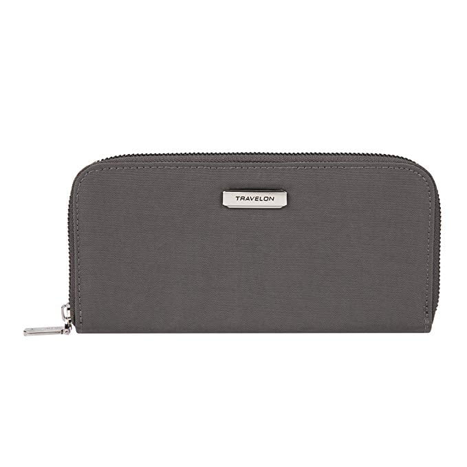 Travelon RFID Blocking Single Zip Wallet Smoke - Walmart.com