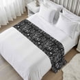 Black White Theme Bed Runner Twin Size Modern Bread Coffee Pot Milk ...