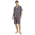 Vulcanodon Men's Cotton Pajama Set, Plaid PJ Lounge Sleepwear, Button ...