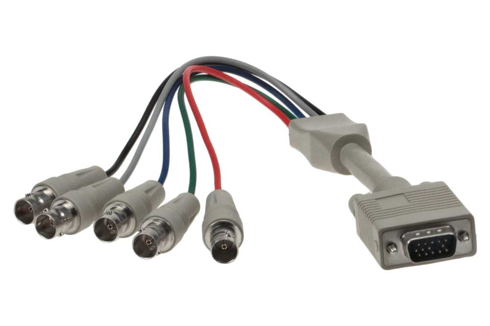 SF Cable 1 foot HD15 VGA Male to 5 BNC Female Cable - Walmart.com