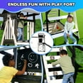 Sportspower Roswell Wooden Swing Set with 2 Swings, Trapeze, Play Fort ...